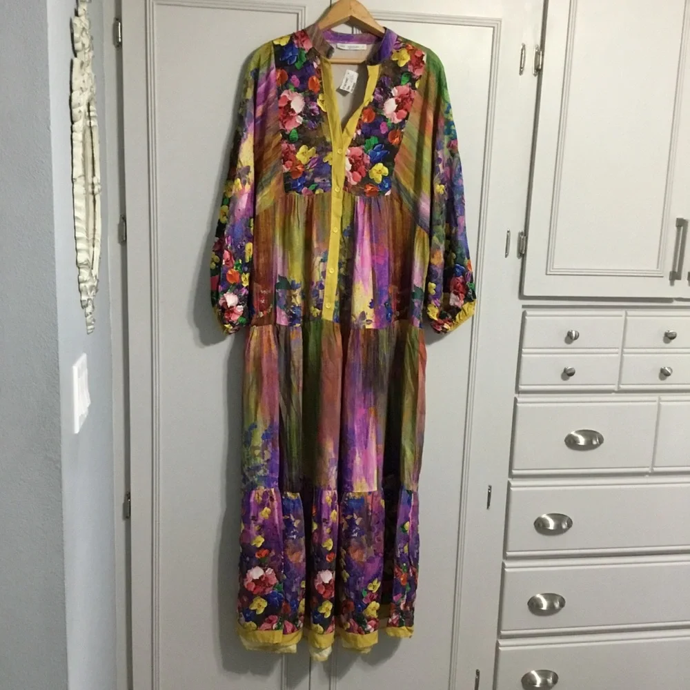 ashilda | Dresses | Ashilda Multicolor Floral Patchwork Artsy Modest ...
